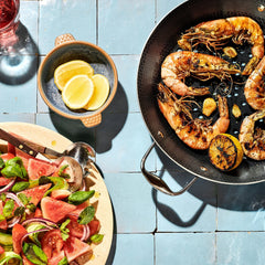 Camarones a la parrilla con ensalada de tomate y sandía | HexClad ...
